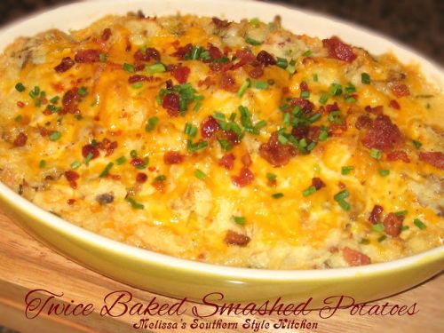 SUPER LOADED Twice Baked Smashed Potatoes!